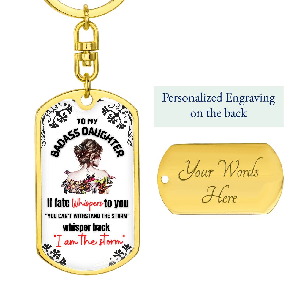 Empowering Keychain for Daughter - STORM - Engraving – TheFamilyGifts